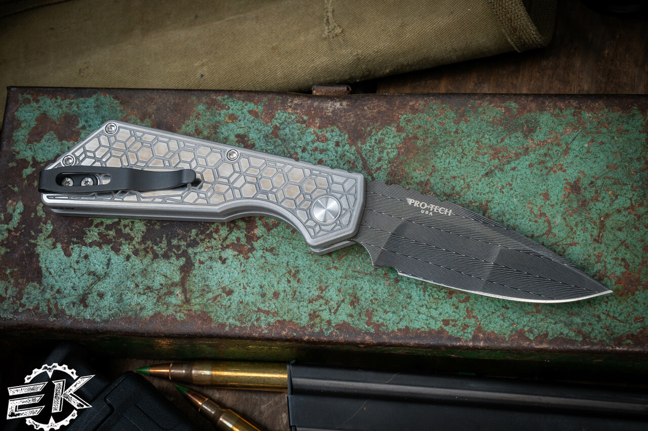 Protech Strider Custom Pt Automatic Folding Knife Gridlock Stainless