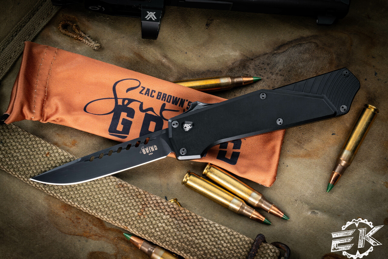 Southern Grind Arachnid OTF Automatic Knife Black 3.25" Drop Point Black