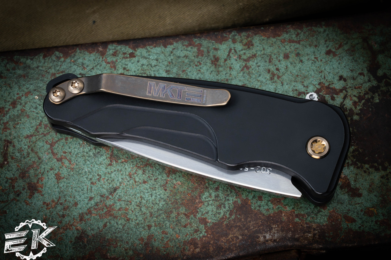 Medford Smooth Criminal Button Lock Flipper Knife Black 3" Drop Point ...