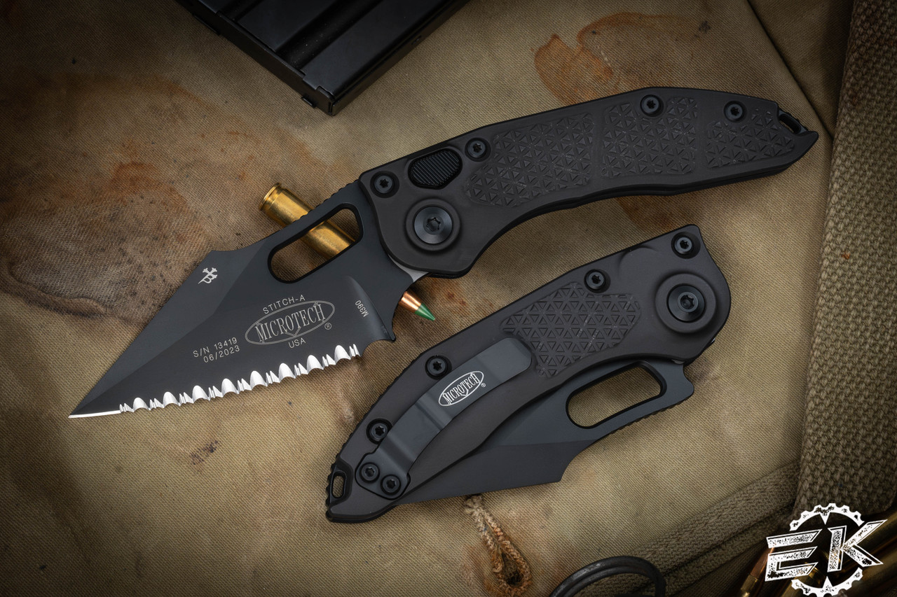 Microtechborka Blades Stitch Automatic Folding Knife 375 Black