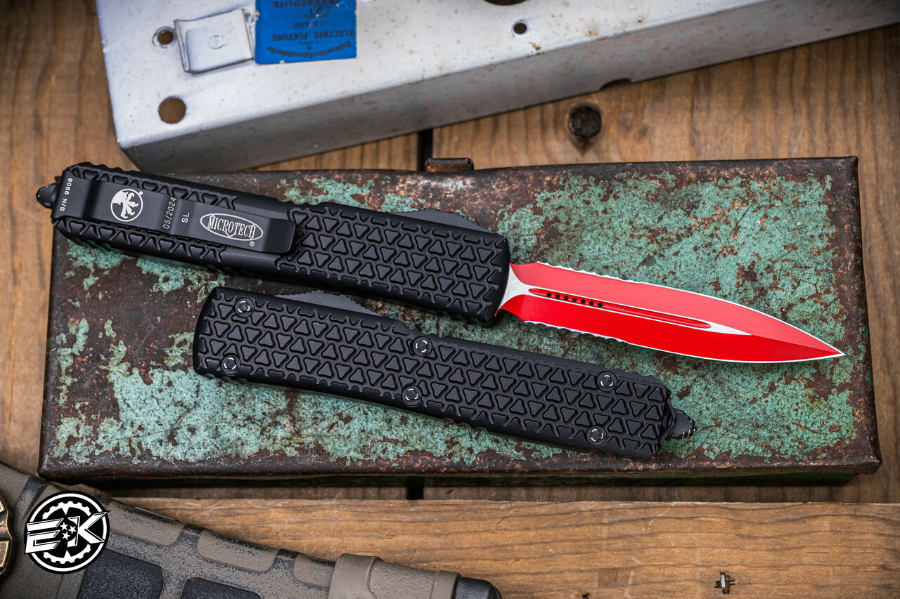 Microtech Ultratech Sith Lord Otf Automatic Knife 34 Dagger Red