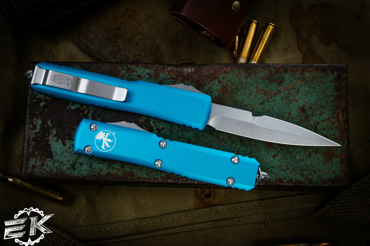 Microtech Ultratech Otf Automatic Knife Turquoise 34 Bayonet