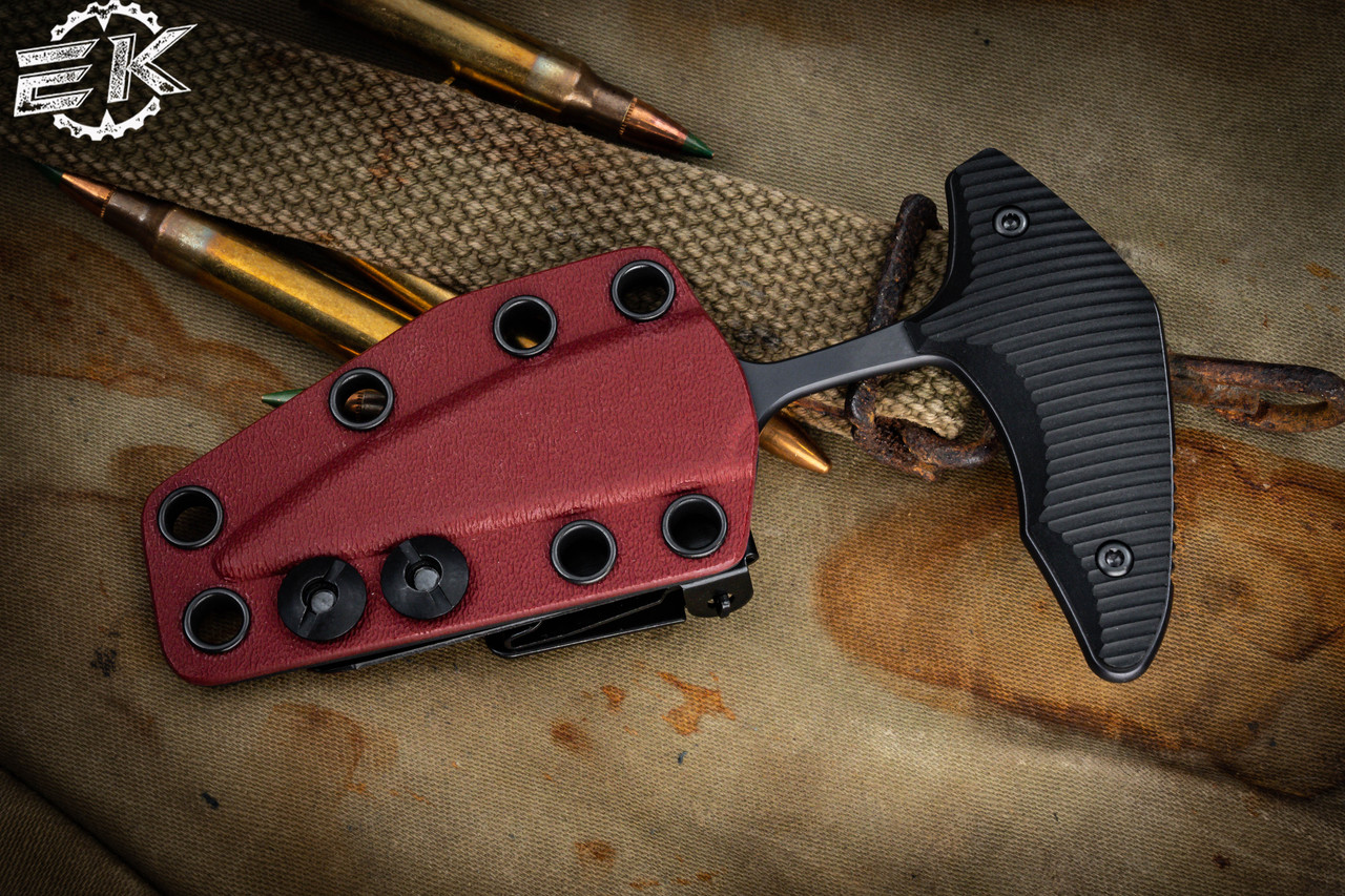 Bastinelli Knives Guilty Push Dagger Knife Black Richlite 2.5" DLC MagnaCut