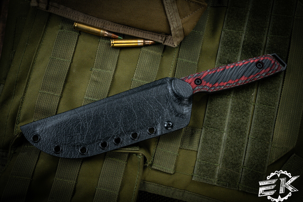 Toor Knives Field 1.0 Blood Red Wood Fixed Blade Knife 6.0" Black ...