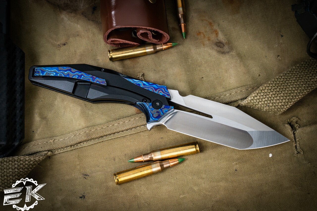 Arcane Design/Isham Bladeworks "The Plexus" Folding Knife PVD Titanium ...
