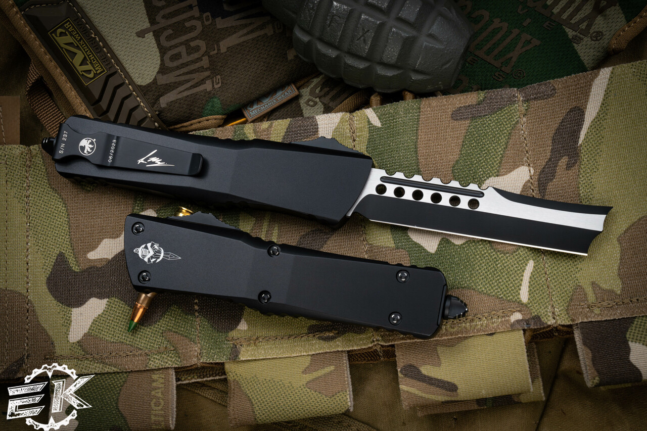 Microtech Combat Troodon Hellhound Razor Smooth Aluminum OTF Knife 4 ...