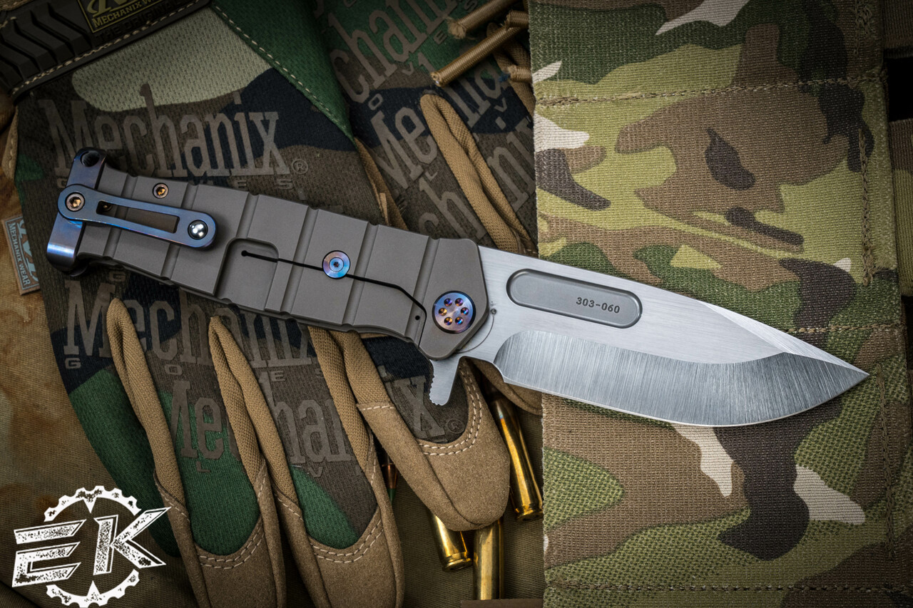Medford USMC FF Fighter Flipper Knife Bronze Titanium 4.25" Tumbled ...