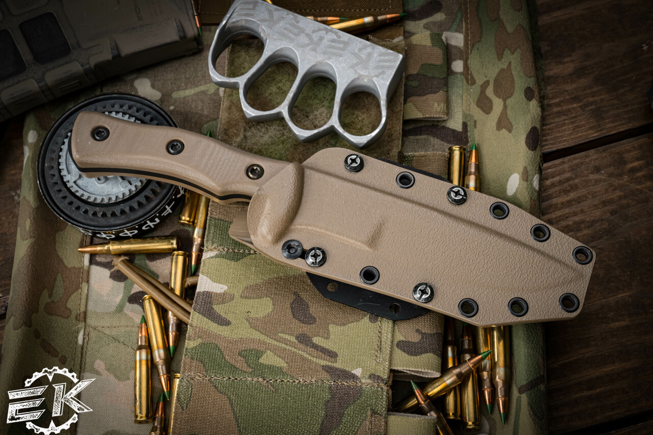 Abraham & Moses Goodman Spec Ops Combat Fixed Blade Left Hand Desert ...