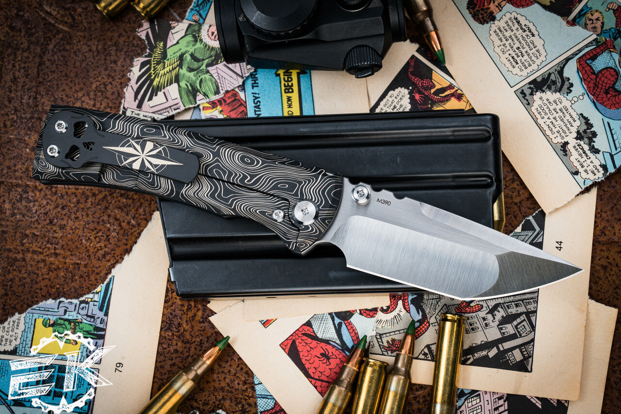 Chaves Knives Ultramar Redencion Street "Topo Pattern" Black Titanium ...