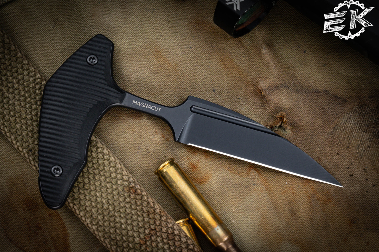 Bastinelli Knives Guilty Push Dagger Knife Black Richlite 2.5" MagnaCut DLC