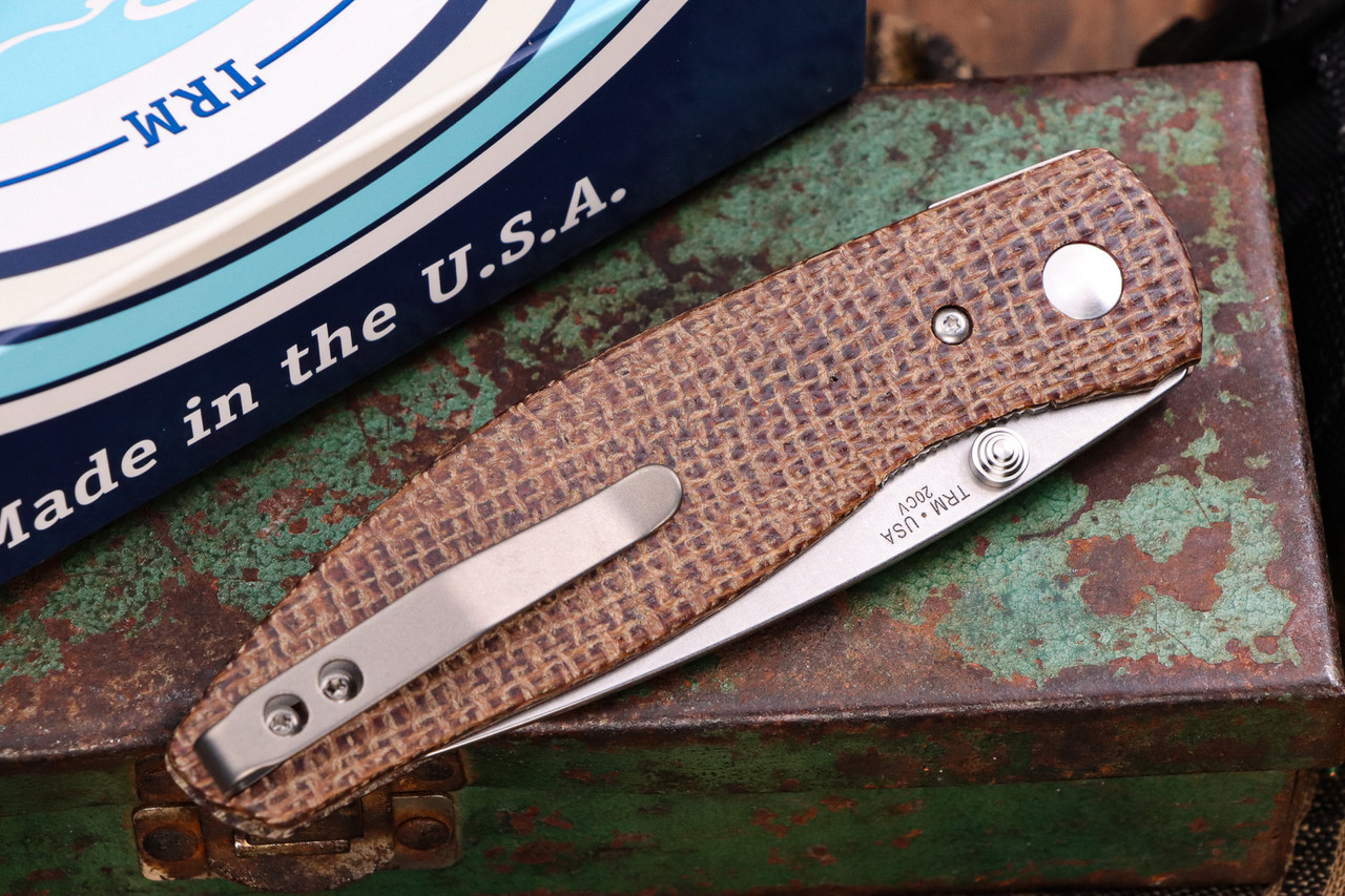 Three Rivers Manufacturing ATOM Folding Knife Diamond Texture Burlap ...