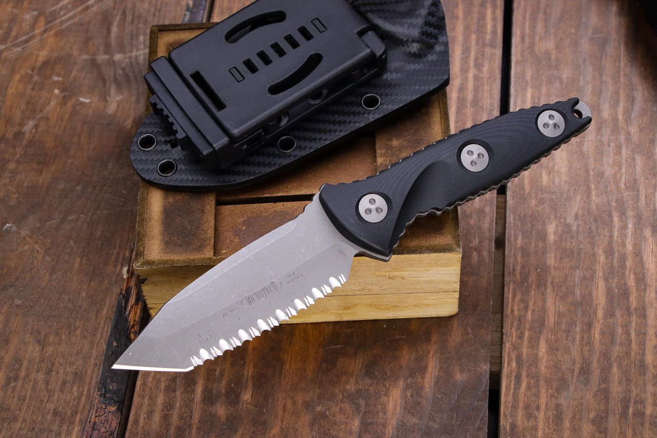 Microtech Socom Alpha Mini Fixed Blade Knife Black G10 3.75" Tanto ...