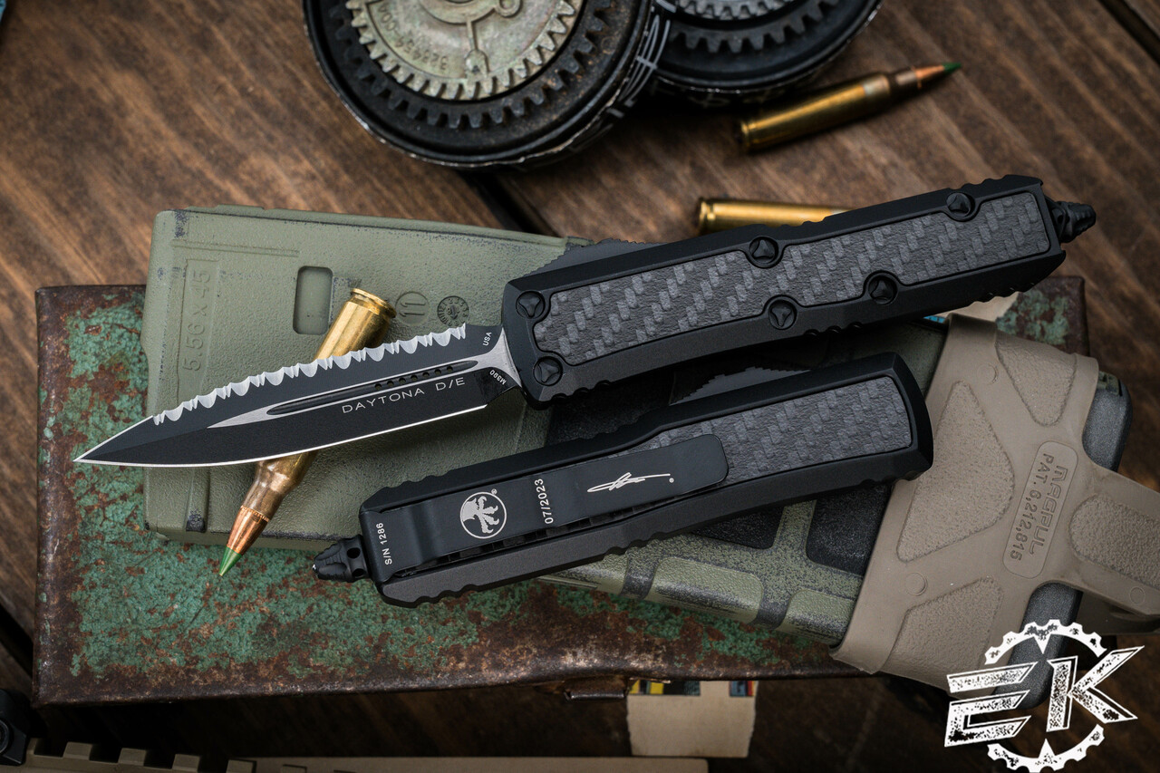 Microtech Daytona Otf Automatic Knife Carbon Fiber Inlay 31 Dagger