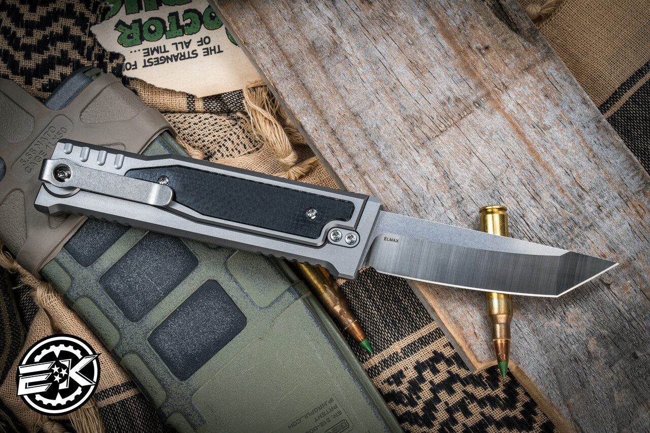 Reate Exo M Otf Gravity Knife Titaniumblack Micarta 295 Tanto Edge Satin