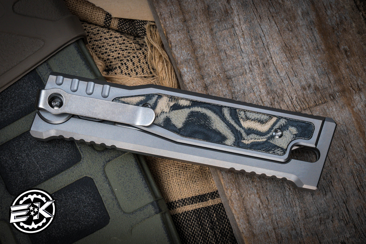 Reate Exo M Otf Gravity Knife Titaniumcamo Micarta 295 Drop Point Satin