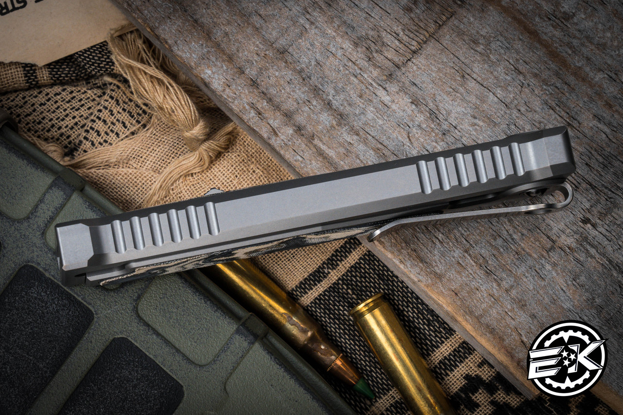 Reate Exo M Otf Knife Titaniumcamo Micarta 295 Tanto Satin