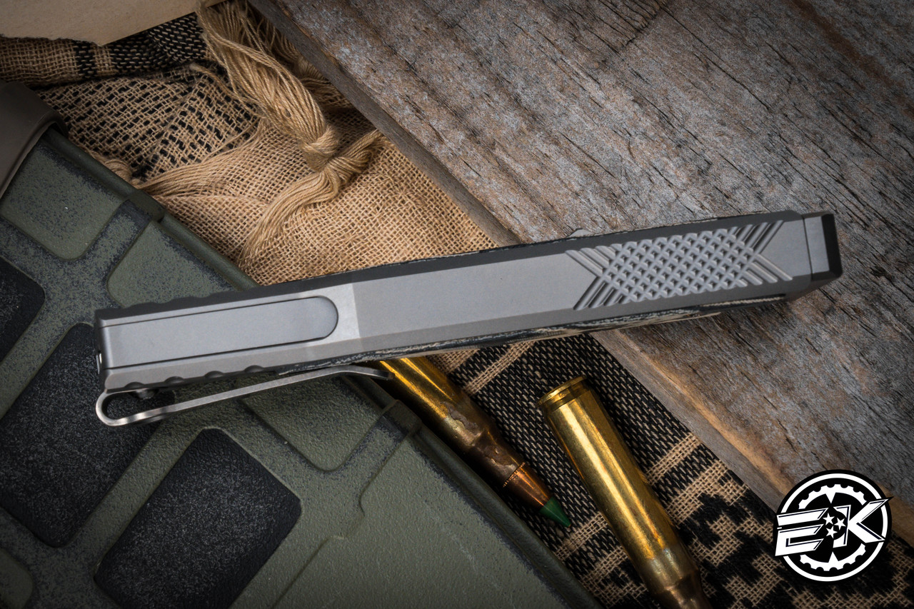 Reate Exo M Otf Knife Titaniumcamo Micarta 295 Tanto Satin