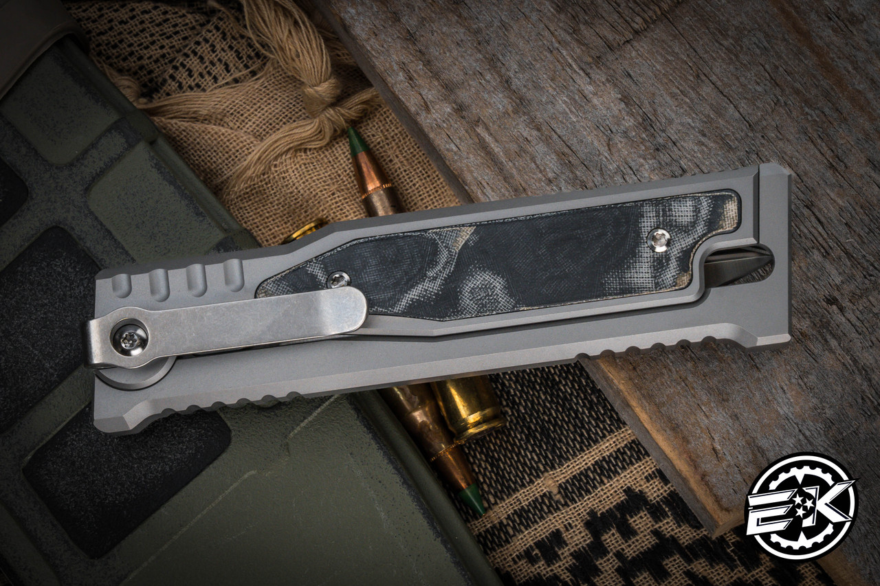 Reate Exo M Otf Gravity Knife Titaniumcamo Micarta 295 Double Edge Satin
