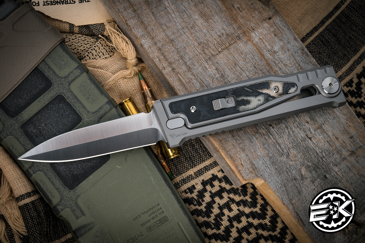 Reate Exo M Otf Gravity Knife Titaniumcamo Micarta 295 Double Edge Satin