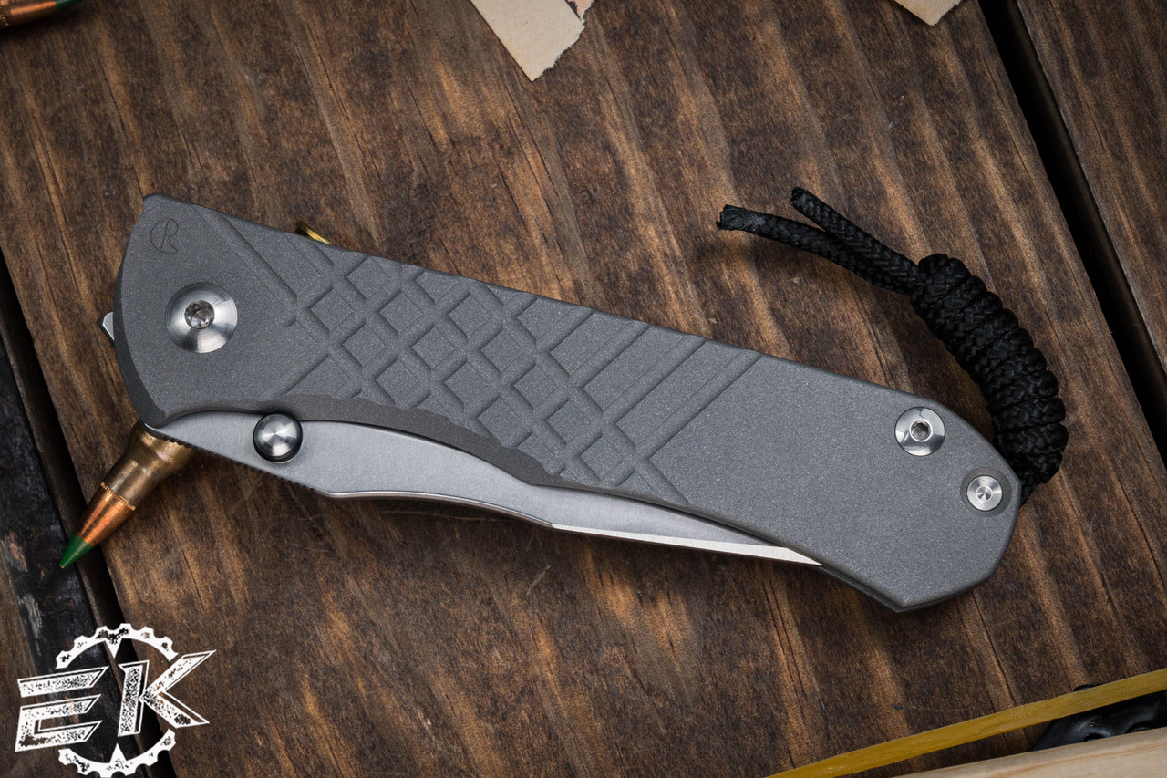 Chris Reeve Umnumzaan Knife Titanium Folder 3.6" Tanto Stonewash ...