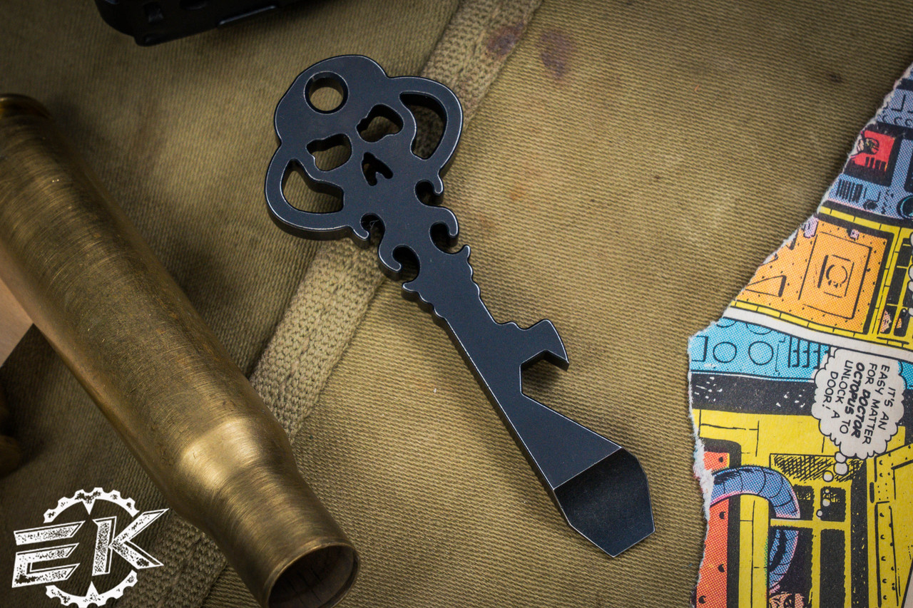 Chaves Knives D2 Skeleton Key Tool Pry Black Oxide Stonewashed
