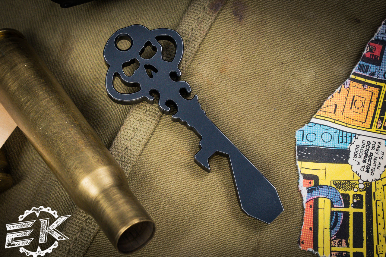 Chaves Knives D2 Skeleton Key Tool Pry Black Oxide Stonewashed