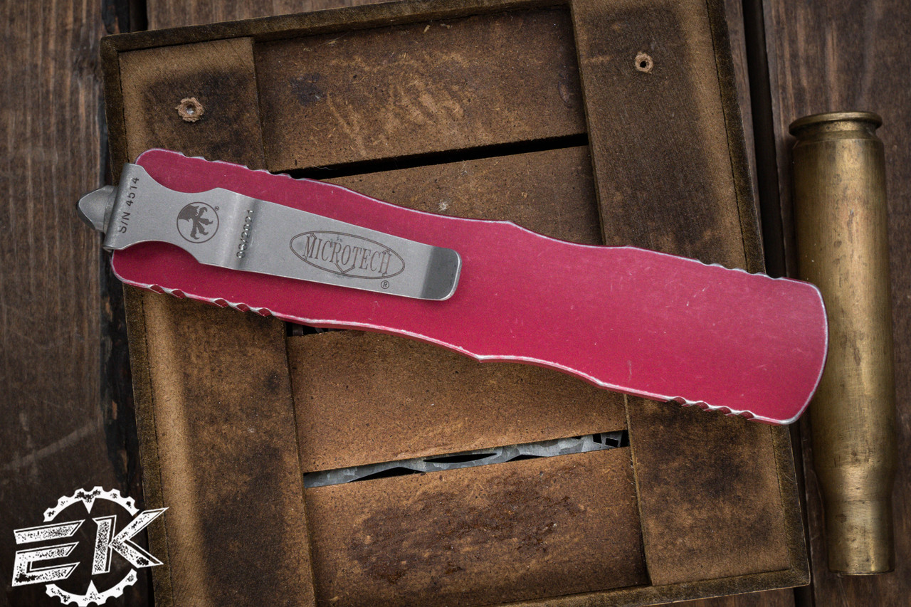 Microtech Dirac Delta Distressed Red OTF Automatic Knife 3.75" Dagger ...