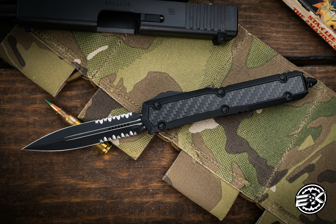 Microtech Makora II OTF Automatic Knife Black/Carbon Fiber Inlay 3.25 ...