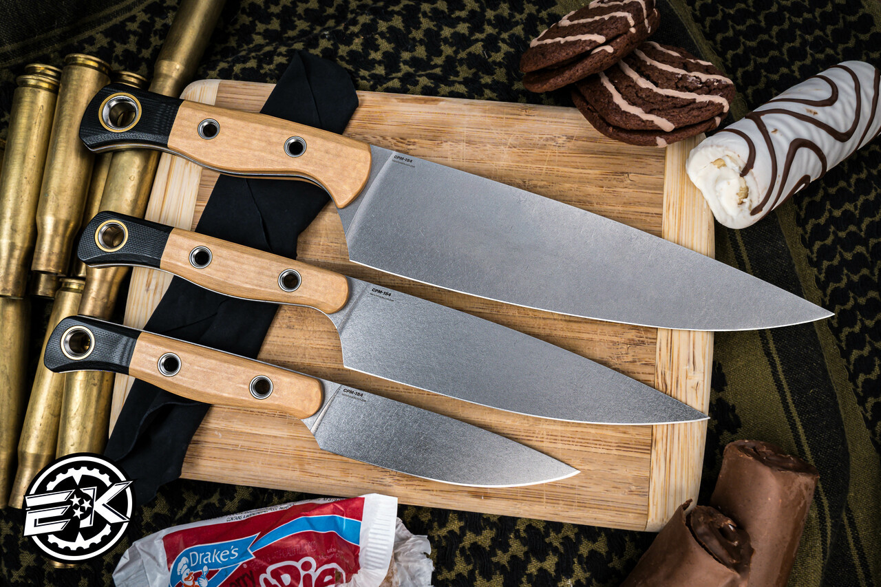 Benchmade Kitchen Cutlery 3 Knife Set Maple Valley Handles 4000-2