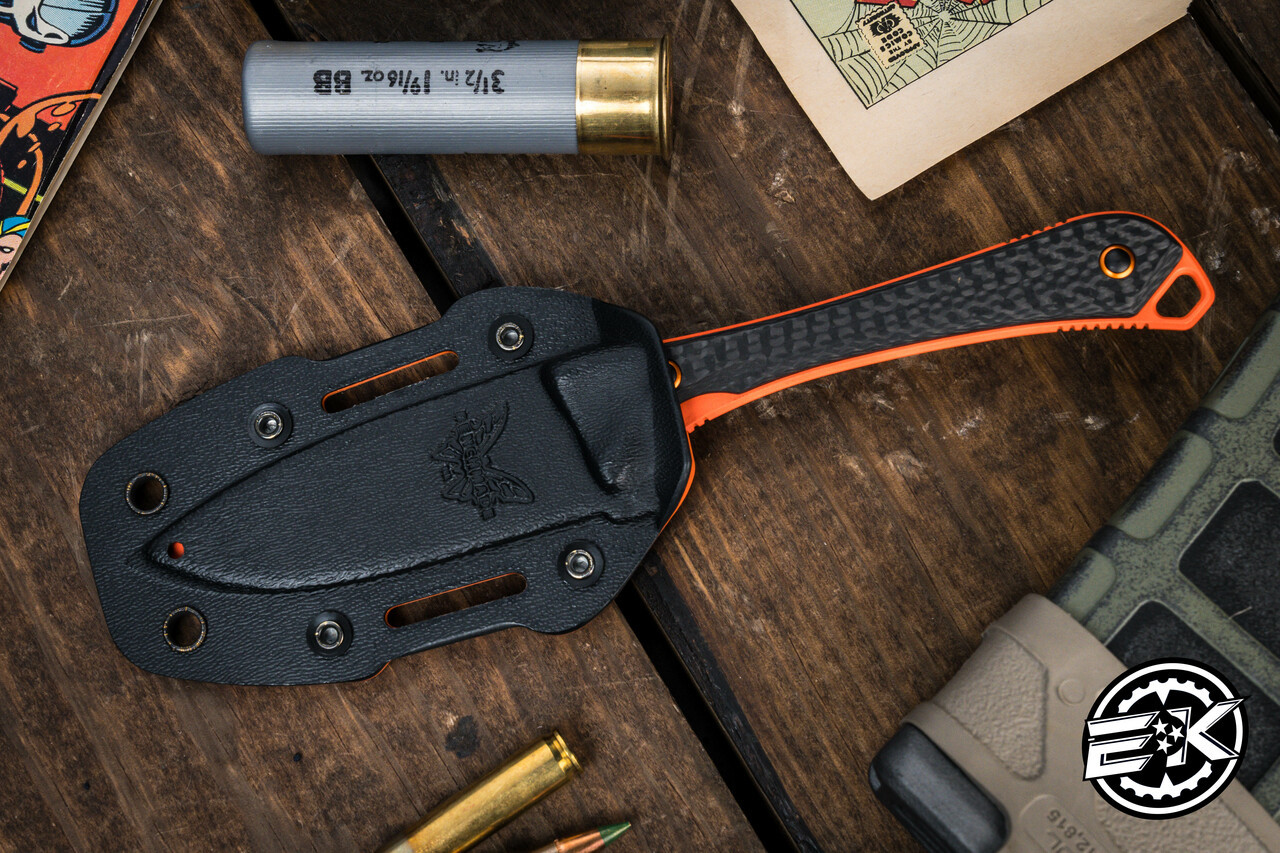 Benchmade Altitude Fixed Blade Hunting Knife Carbon Fiber 3" Orange ...