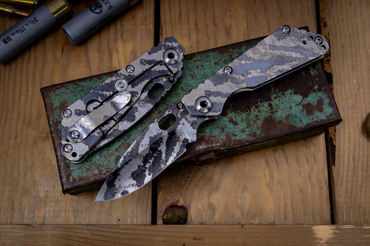 Mick Strider Knives SNG Digicam Titanium Logo Engraved 3.5" Drop Point