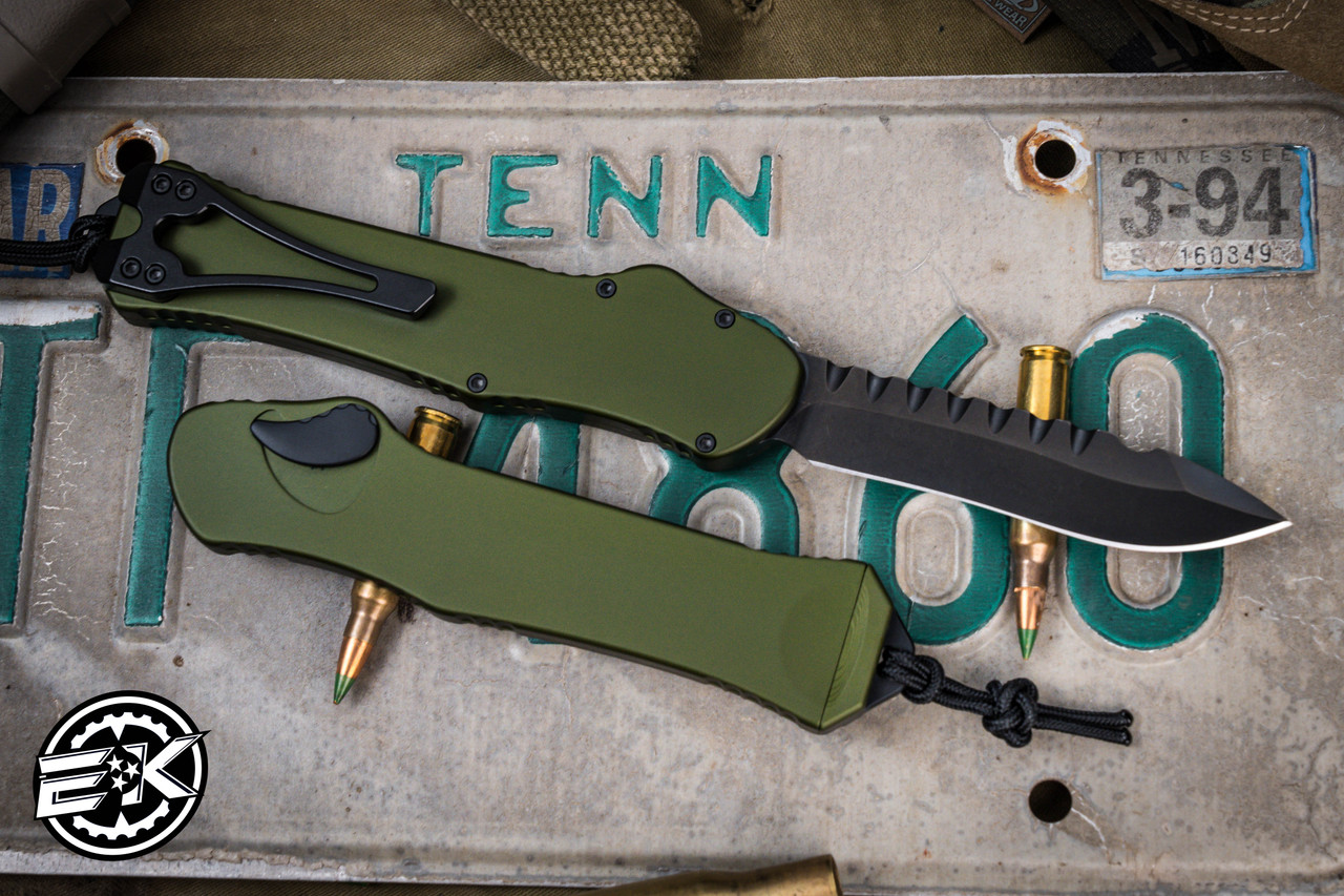 Heretic Knives Hydra V3 Otf Auto Knife Green Aluminum 36 Dlc Recurve