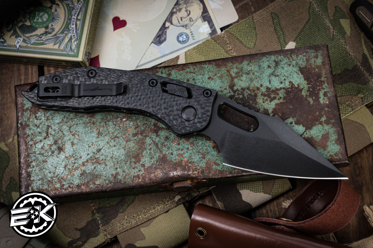 Microtech/Borka Blades Stitch Ram-Lok Manual Folding Knife Carbon Fiber ...