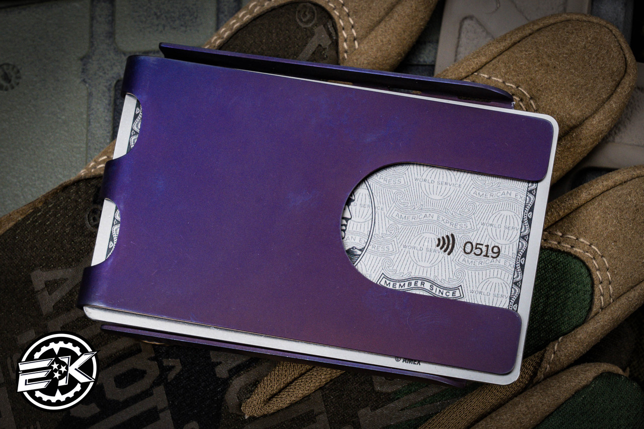 Chaves Knives Ultramar Ti Fold Wallet/Money Clip - Titanium Purple ...