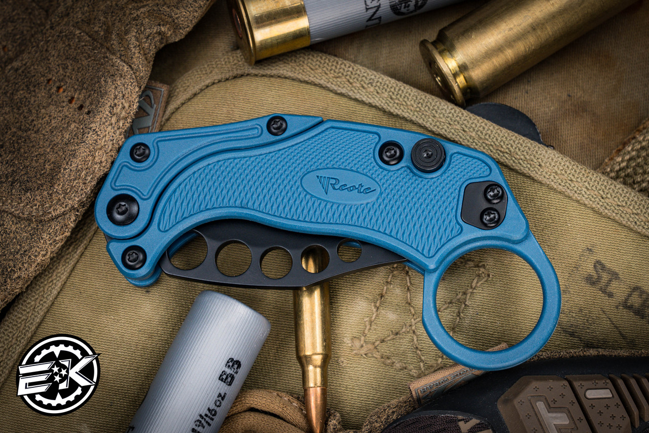 Reate EXO-K Karambit Button Lock Knife OD Green Aluminum 3" PVD (Preowned)