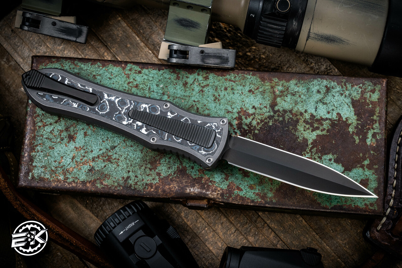 Hawk Knives Deadlock Model C Titanium/White Storm Fat Carbon Inlays 3.5 ...