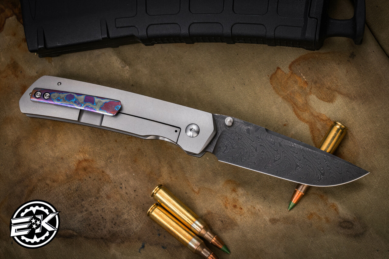 Enrique Pena Custom "Victoria" Titanium Speed Holes 3.5" Damascus