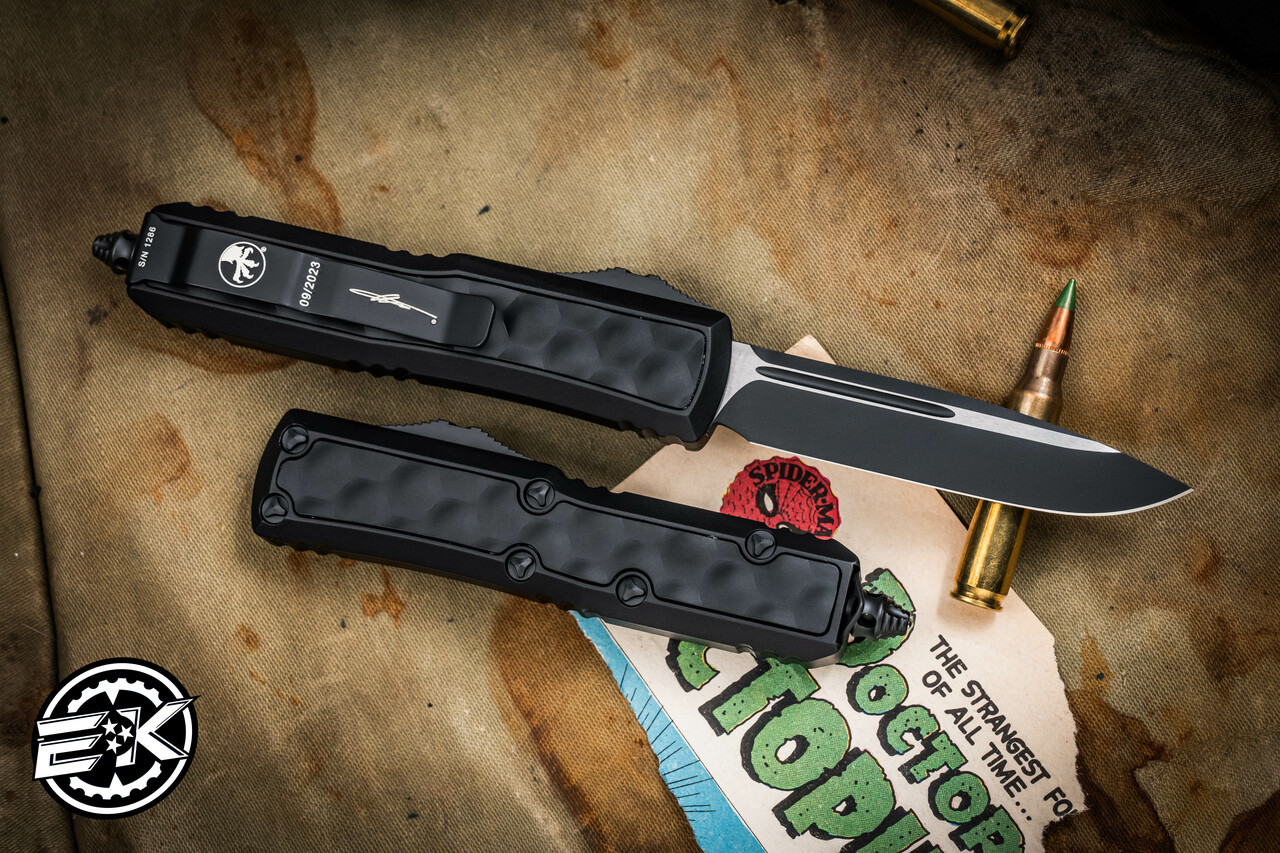Microtech Daytona OTF Automatic Knife Black Bubble Inlay 3.1" Drop ...
