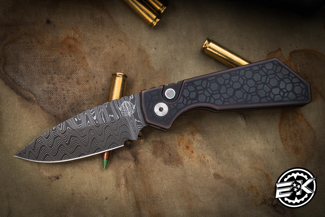 Protech Strider Custom Pt Automatic Folding Knife Antique Pvd