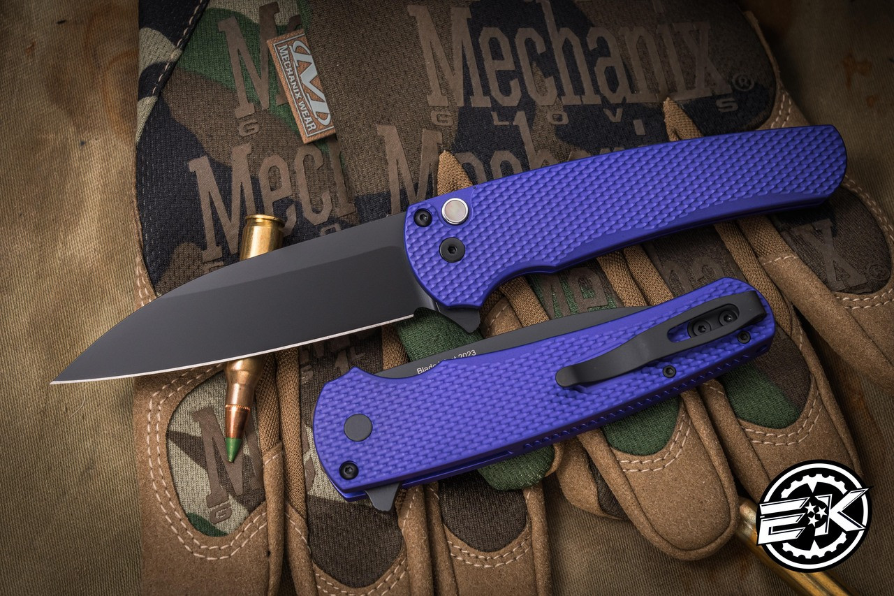 Protech Malibu Flipper Manual Folding Knife Purple Textured 325
