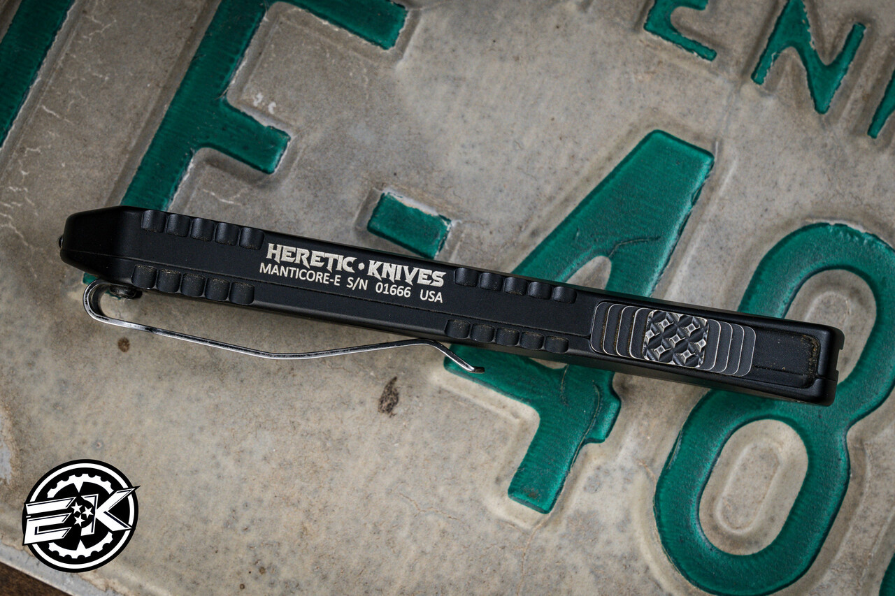 Heretic Knives Manticore E Black Otf Automatic Knife 3 Recurve