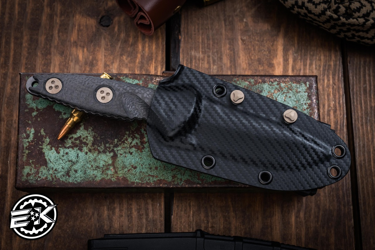 Microtech Socom Alpha Mini Fixed Blade Knife Carbon Fiber 3.75" Drop ...