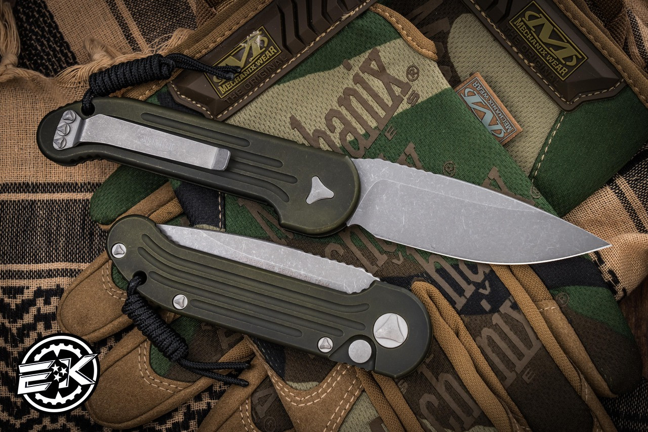 Microtech Ludt Automatic Folding Knife Weathered Od Green 34