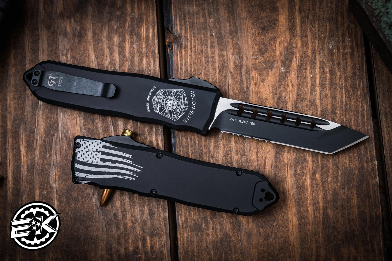 Guardian Tactical RECON-ELITE 040 Aluminum OTF Knife Tanto 4" Two-Tone ...