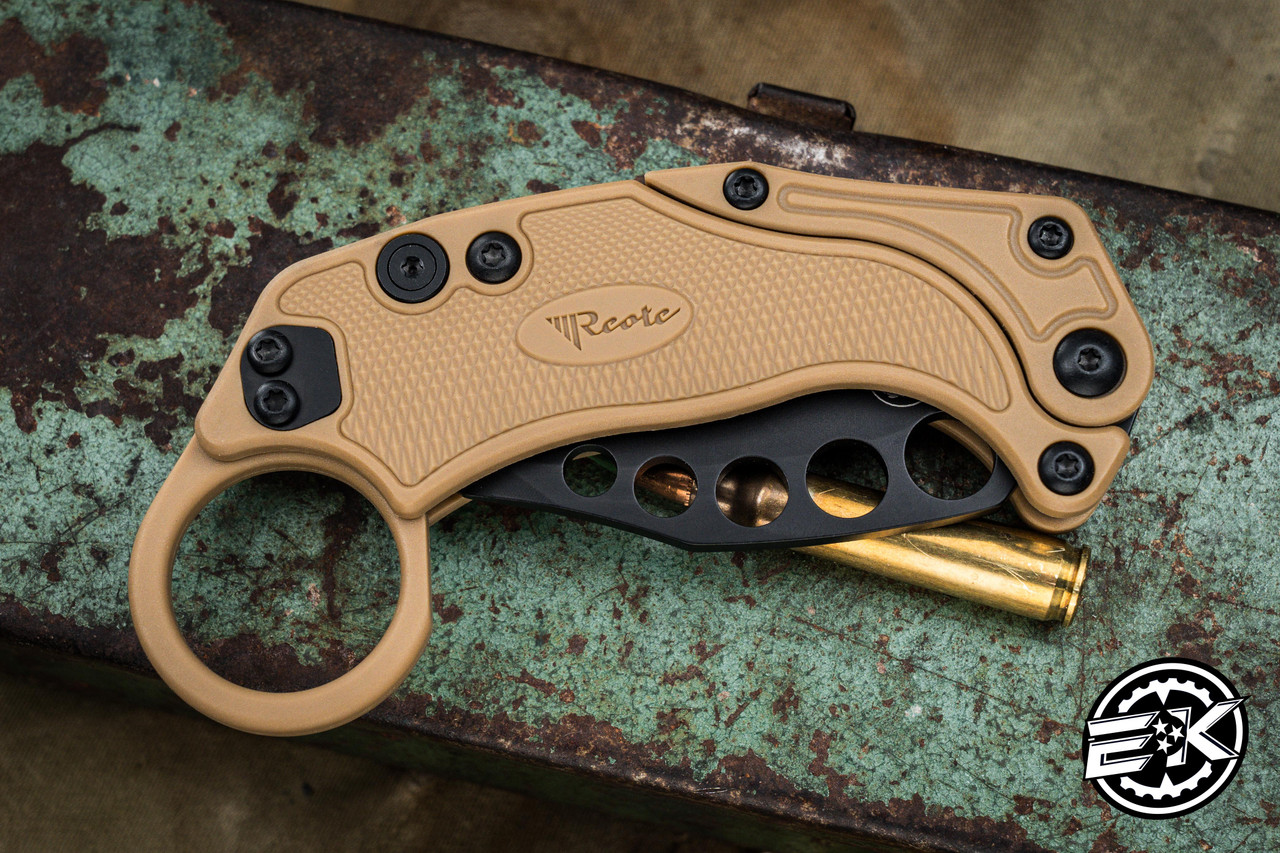 Reate EXO-K Karambit Button Lock Knife Red Aluminum 3" PVD (Trainer ...