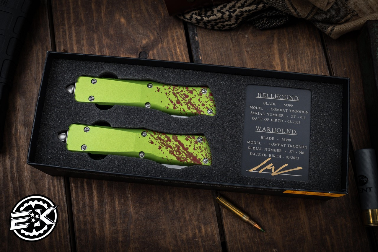 Microtech Combat Troodon Zombie Hellhoundwarhound Knife Set 38