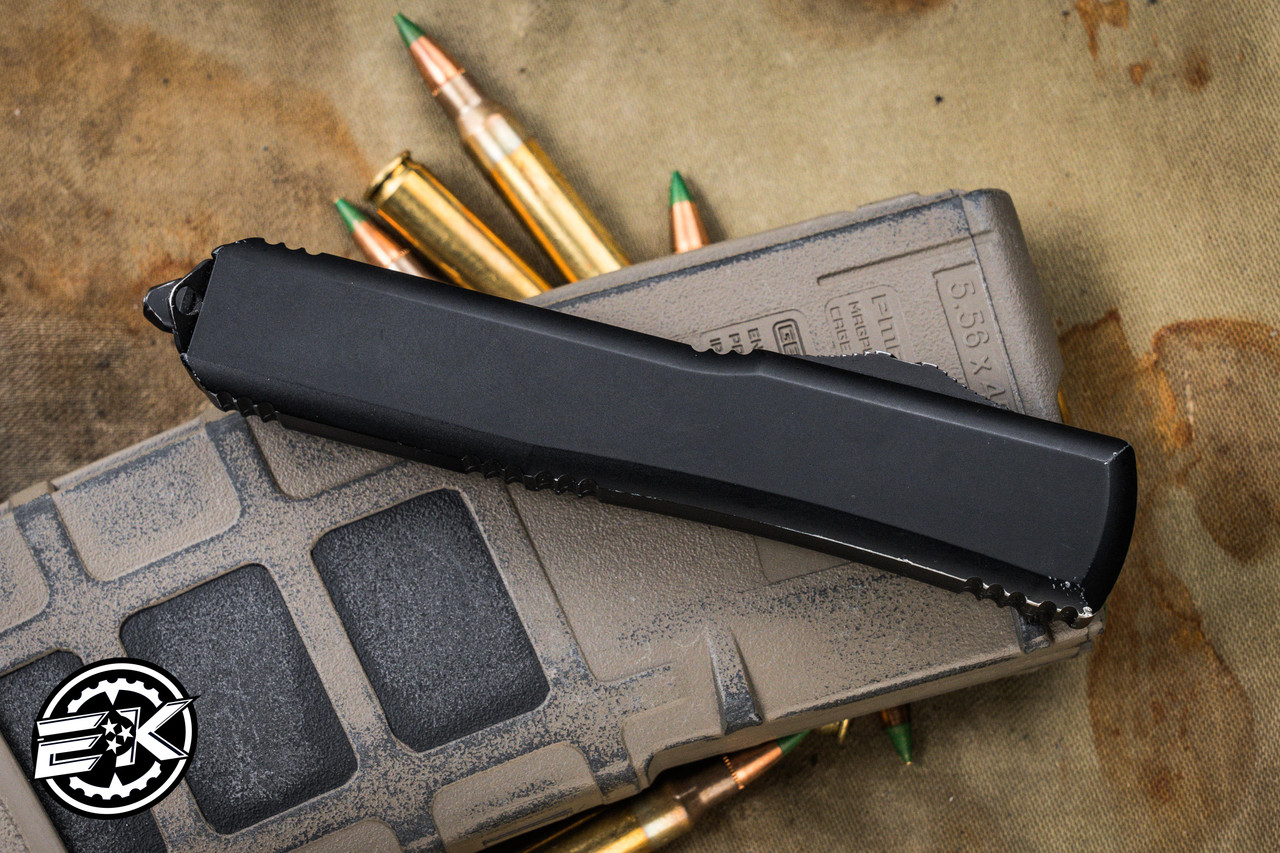 Microtech Ultratech Otf Knife 34 Drop Point Black Tactical 121 1t