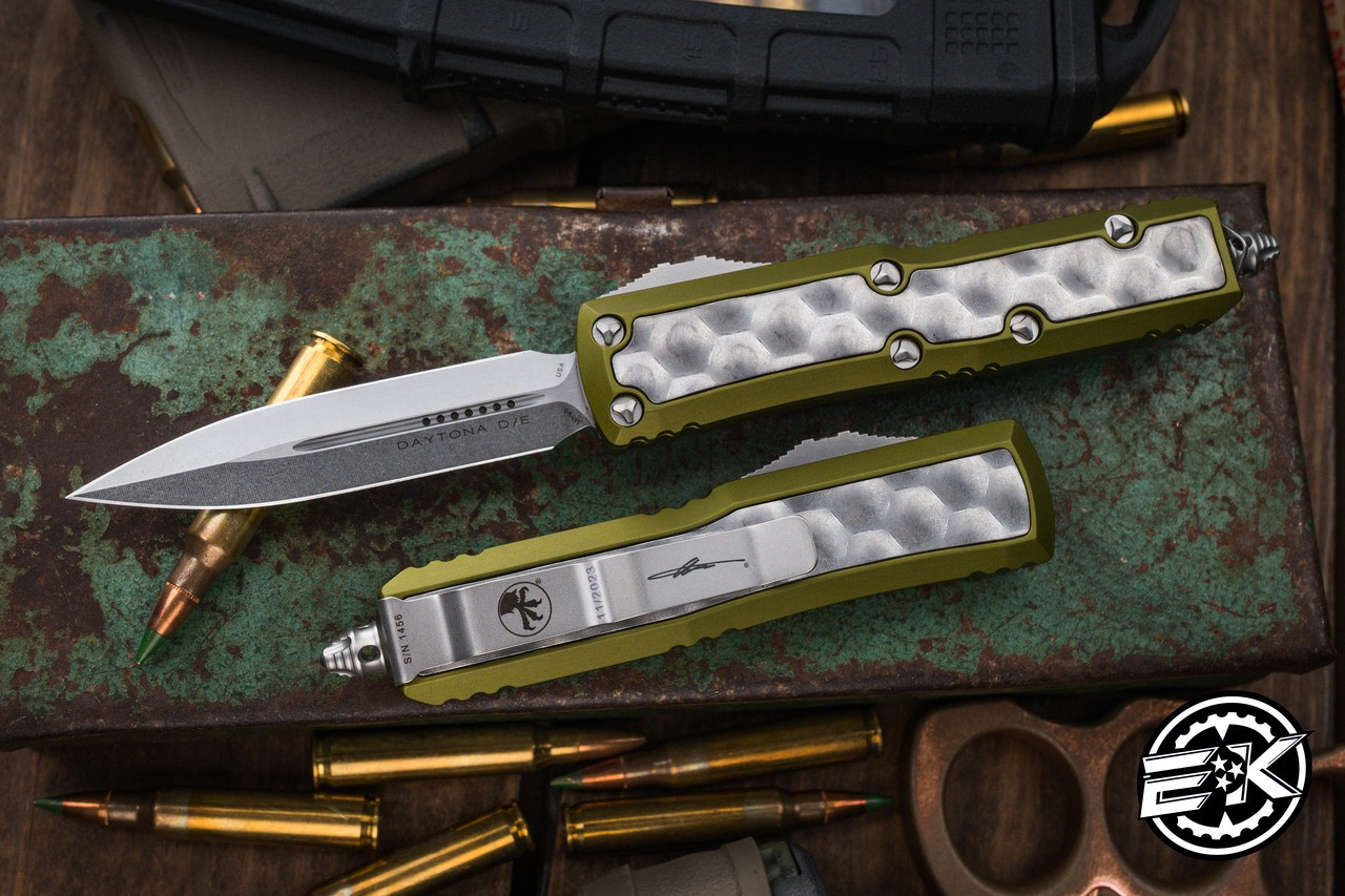 Microtech Daytona Otf Automatic Knife Od Greenbubble Inlay 31 Dagger
