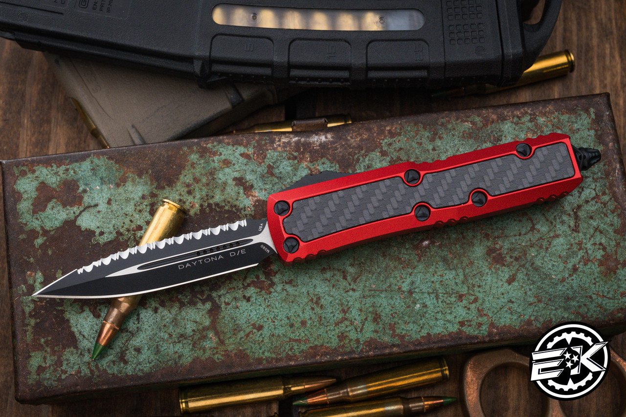 Microtech Daytona Otf Automatic Knife Redcarbon Fiber Inlay 31