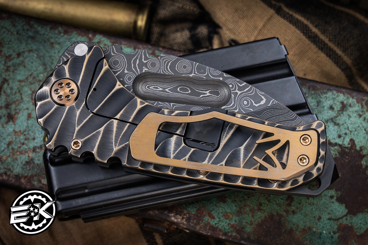 Medford Praetorian Ti Predator Sculpted PVD/Bronze Titanium 3.75" Damascus